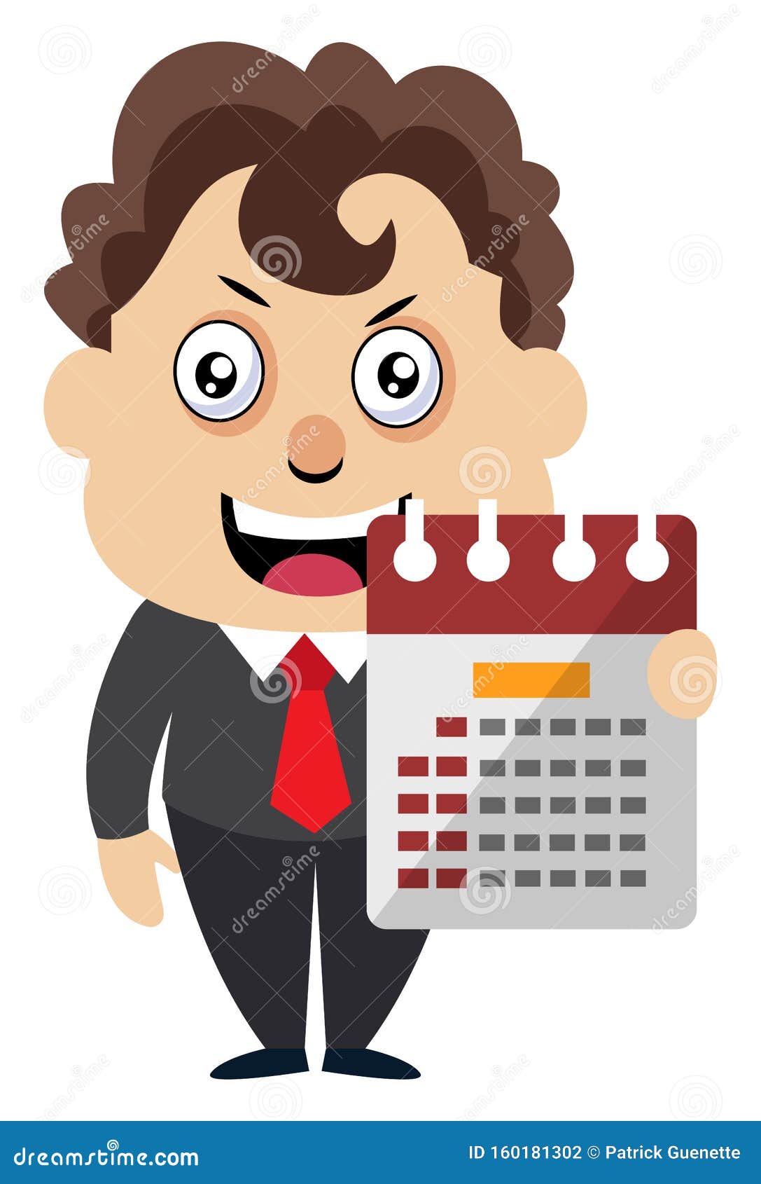 Man Holding Calendar, Illustration, Vector Stock Vector - Illustration ...