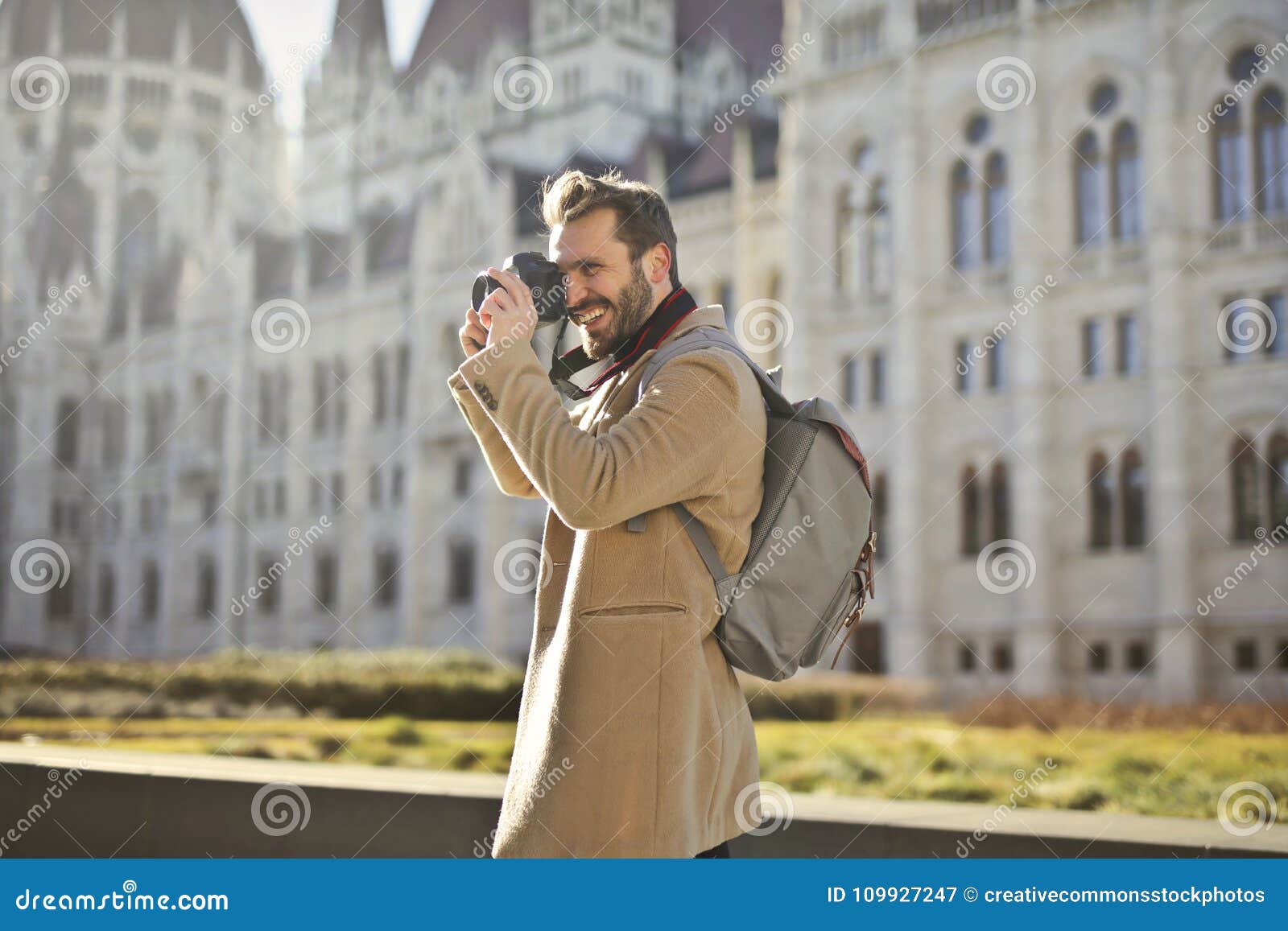 Man Holding And Capturing Images Around Him Picture. Image: 109927247