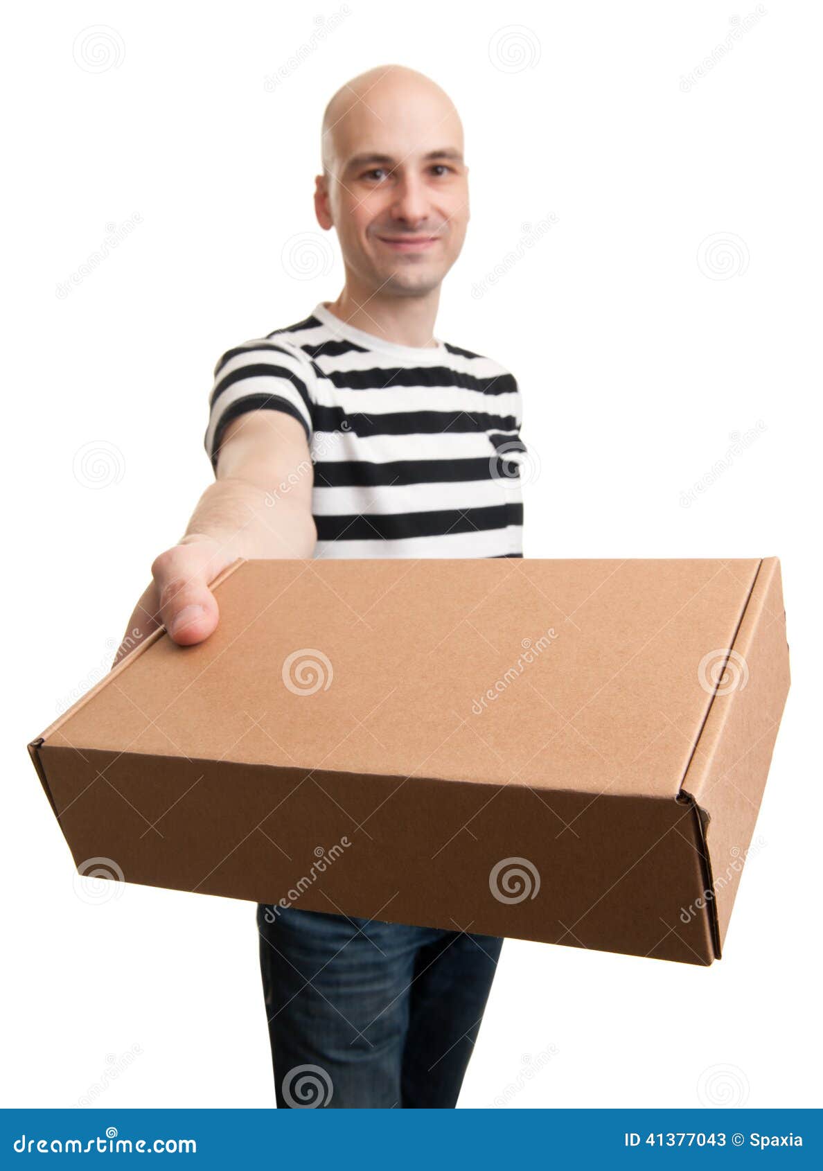 Man Holding Card box stock image. Image of carton, positivity - 41377043