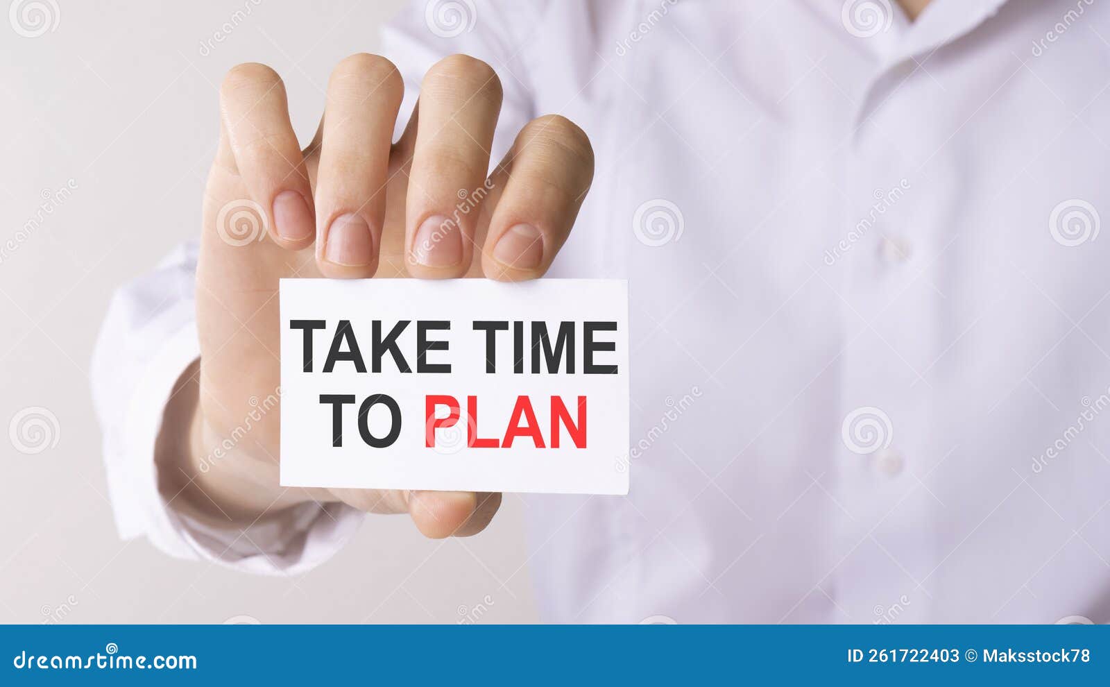 Man Holding a Card with Text TAKE TIME TO PLAN Stock Image - Image of ...