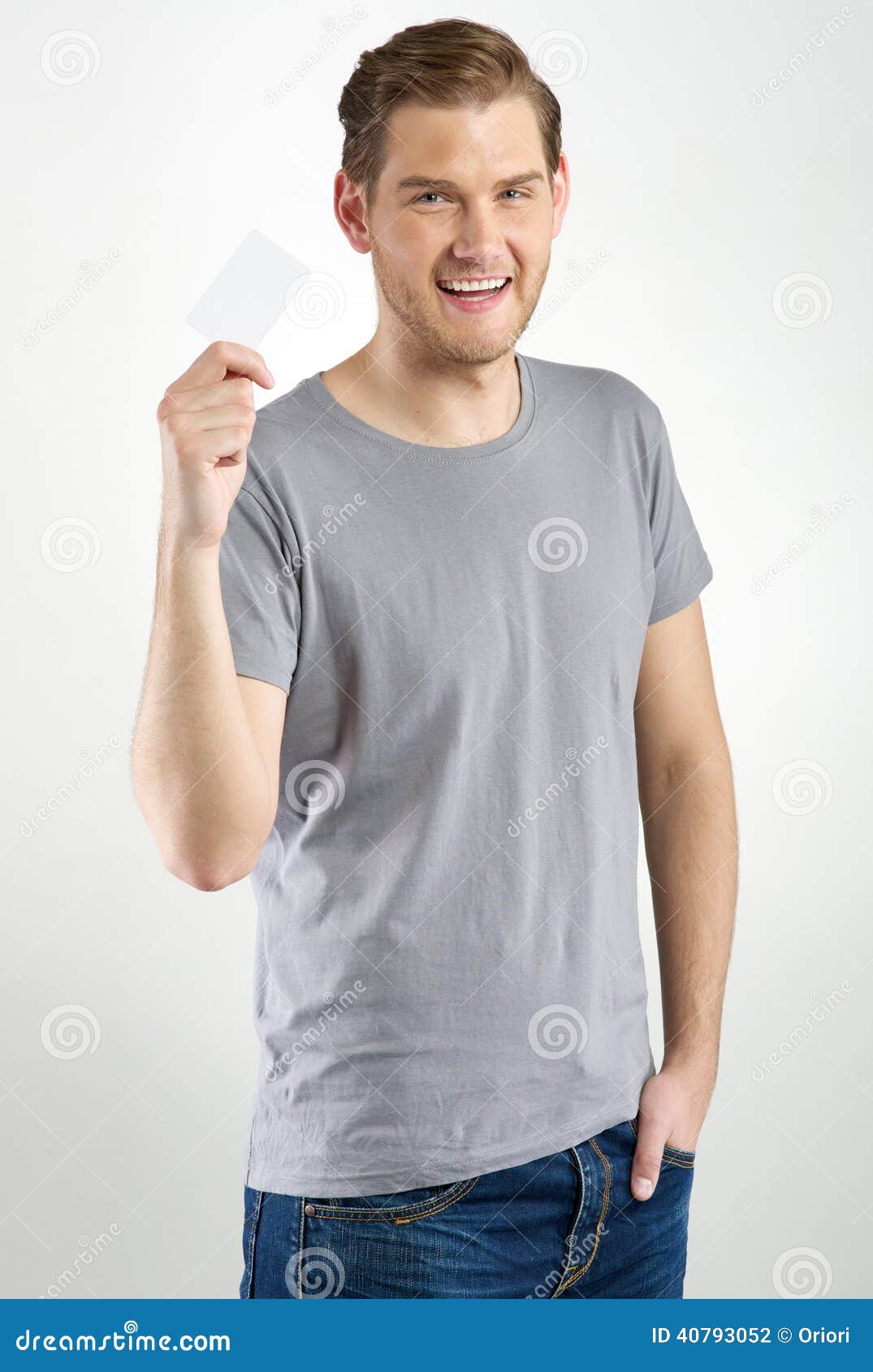Man holding card stock photo. Image of credit, casual - 40793052