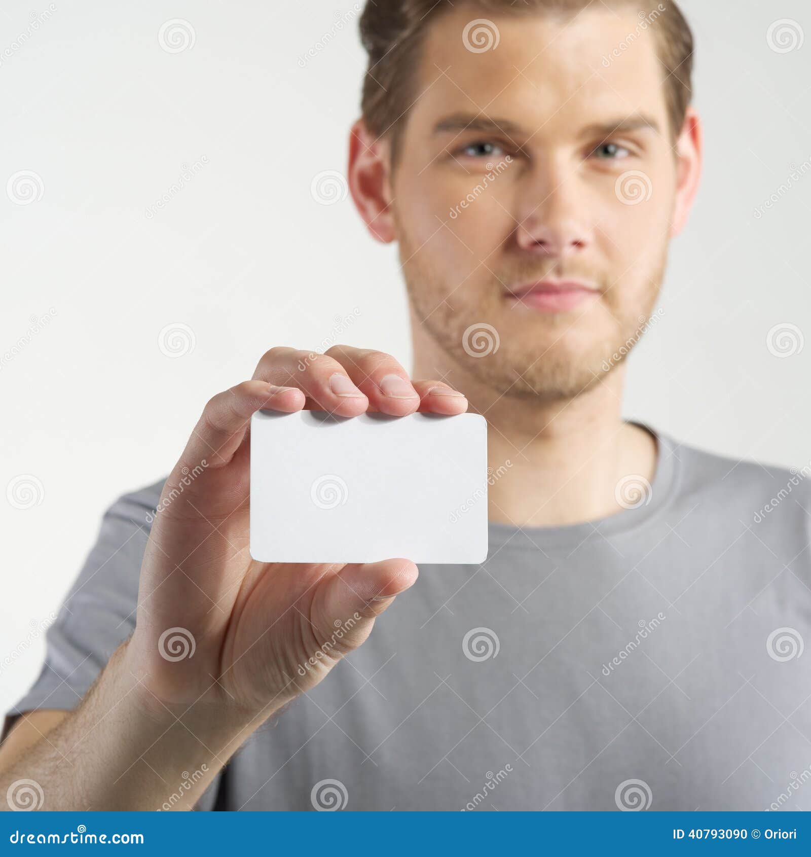 Man holding card stock photo. Image of contact, business - 40793090