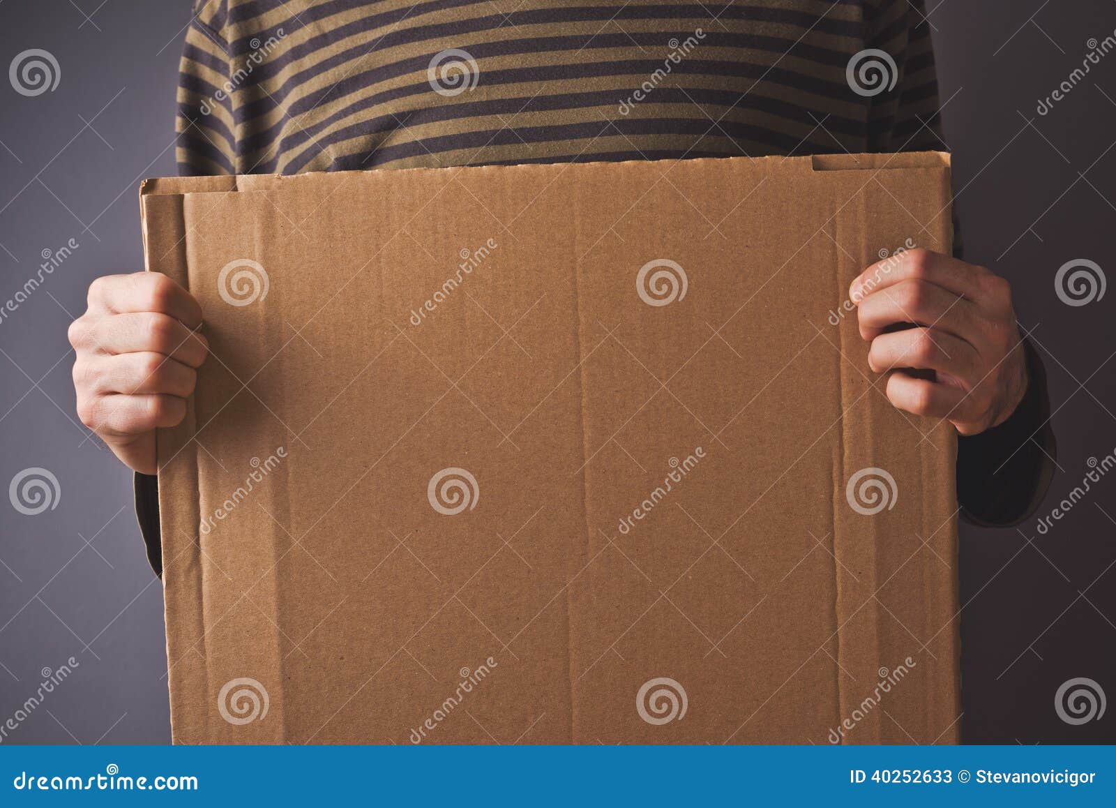 Man Holding Cardboard Copy Space Stock Image - Image of people ...