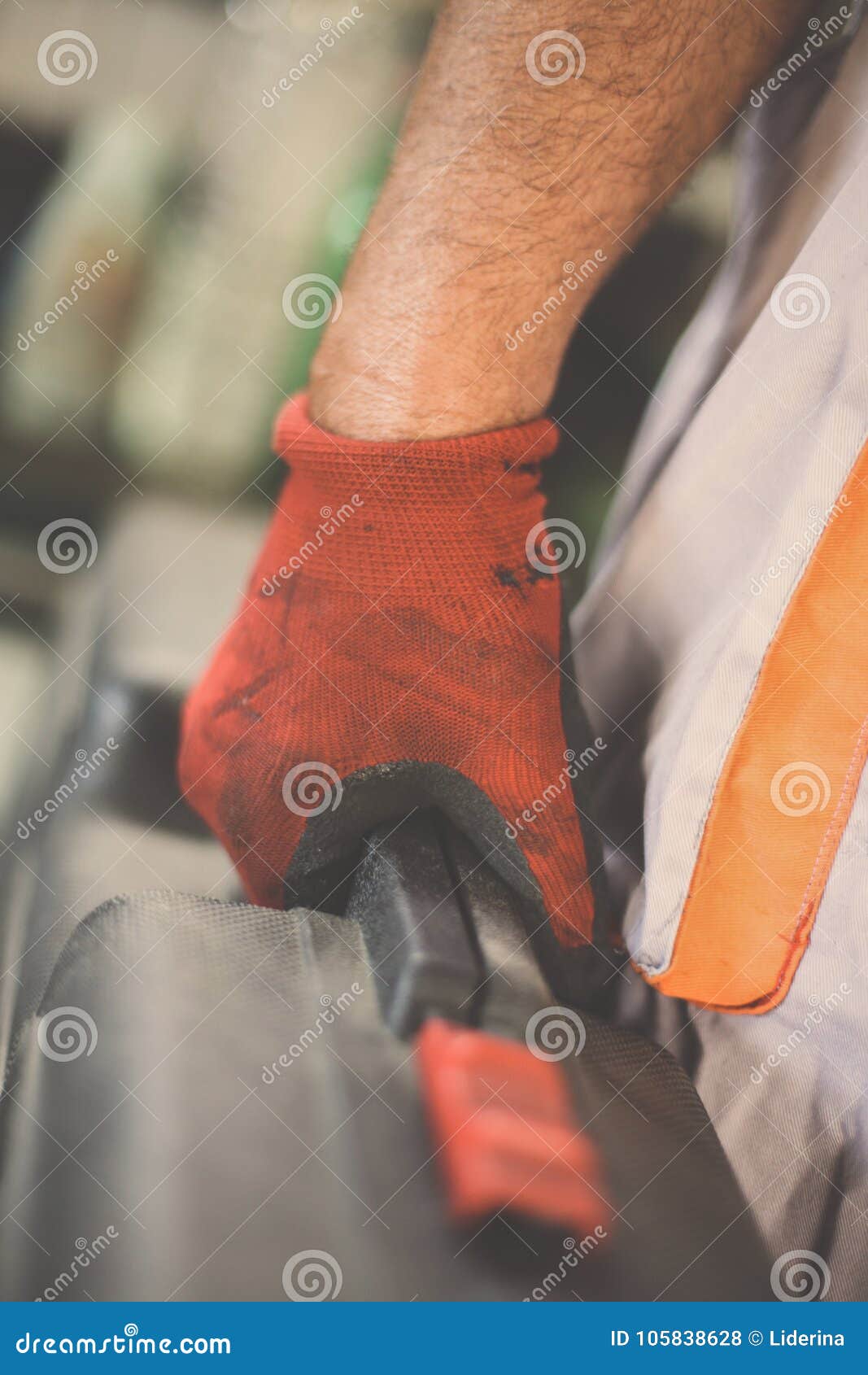 Man Holding Carries Tool Bag. Close Up Stock Photo - Image of master ...