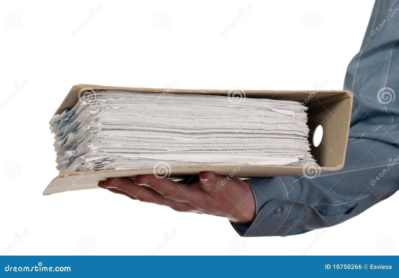 Man Holding Catalog of Documents Stock Photo - Image of blue, hand ...