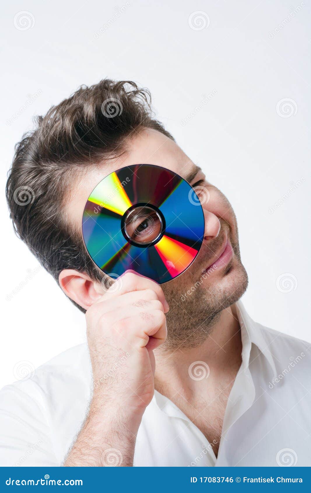 Man holding a cd stock photo. Image of storage, compact - 17083746