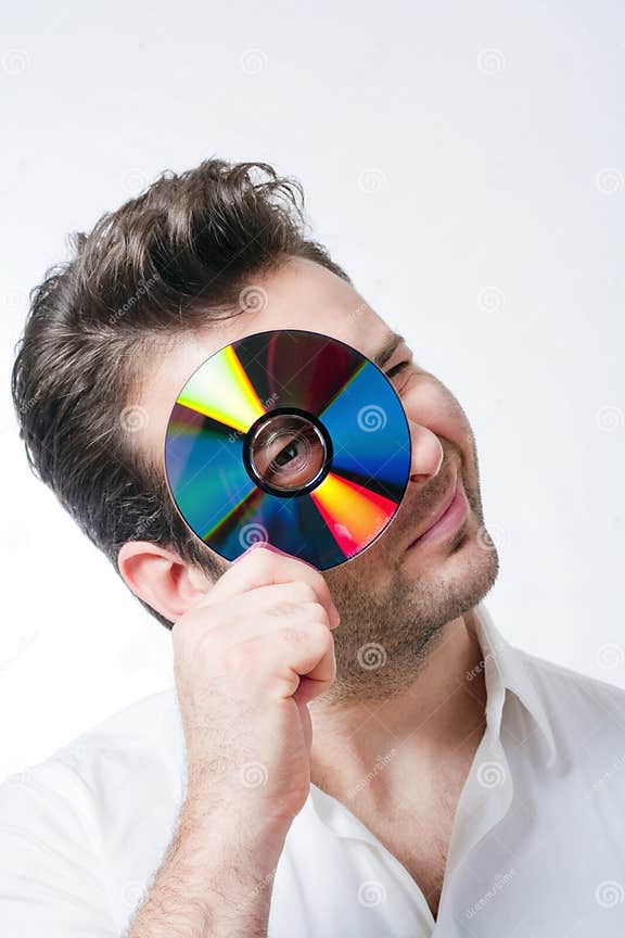 Man holding a cd stock photo. Image of storage, compact - 17083746