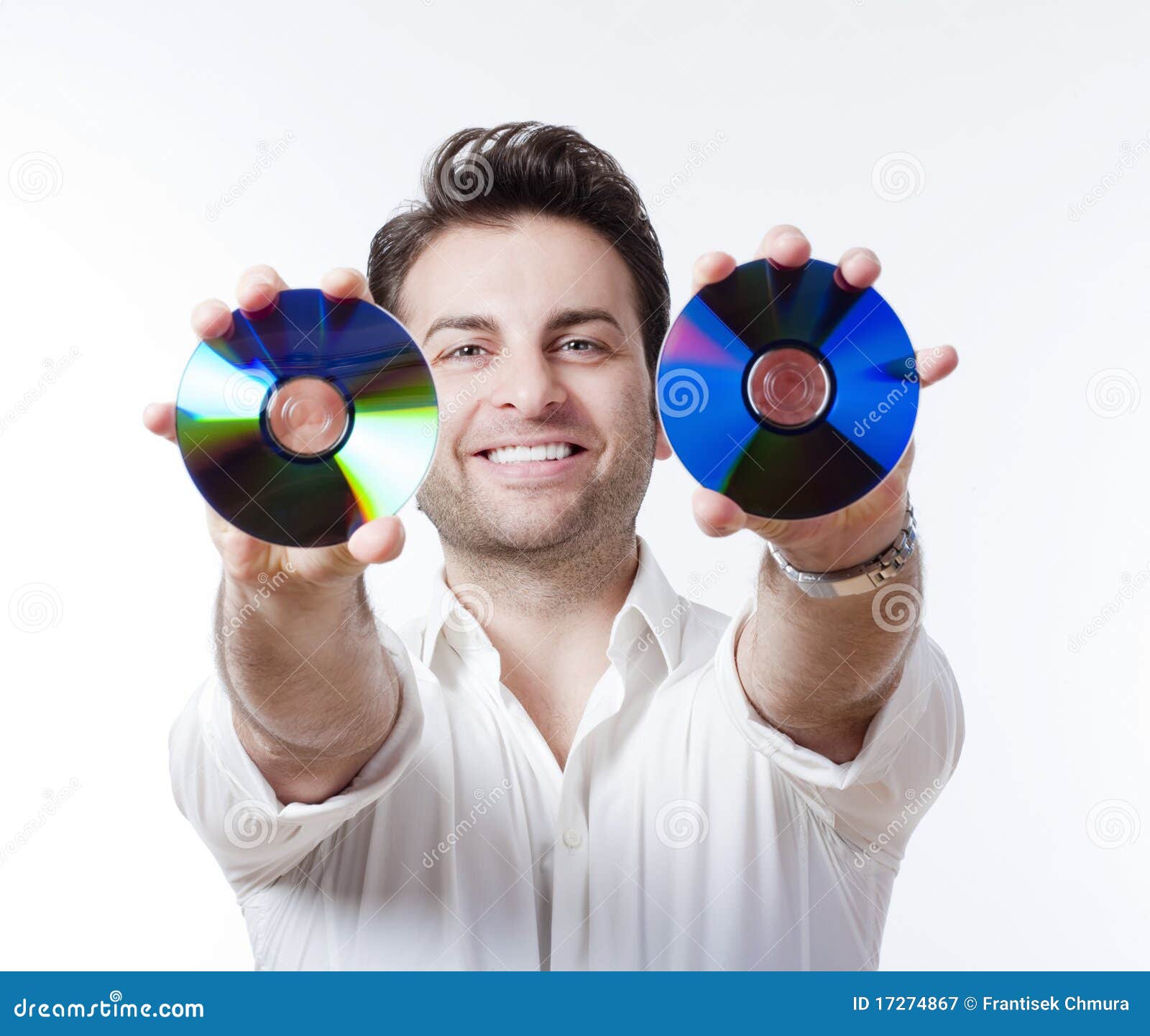 Man holding a cd stock image. Image of face, storage - 17274867