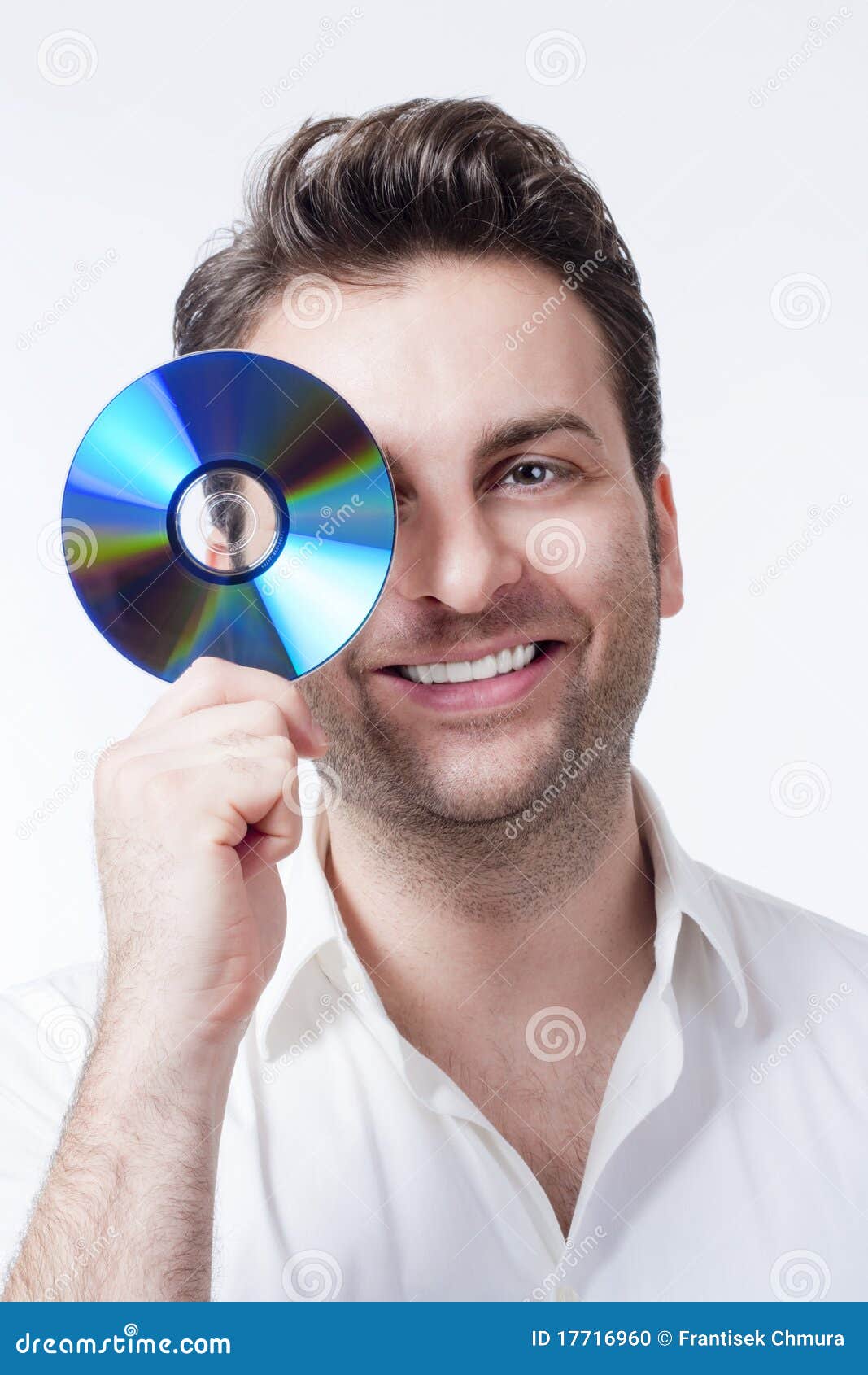 Man holding a cd stock photo. Image of showing, technology - 17716960