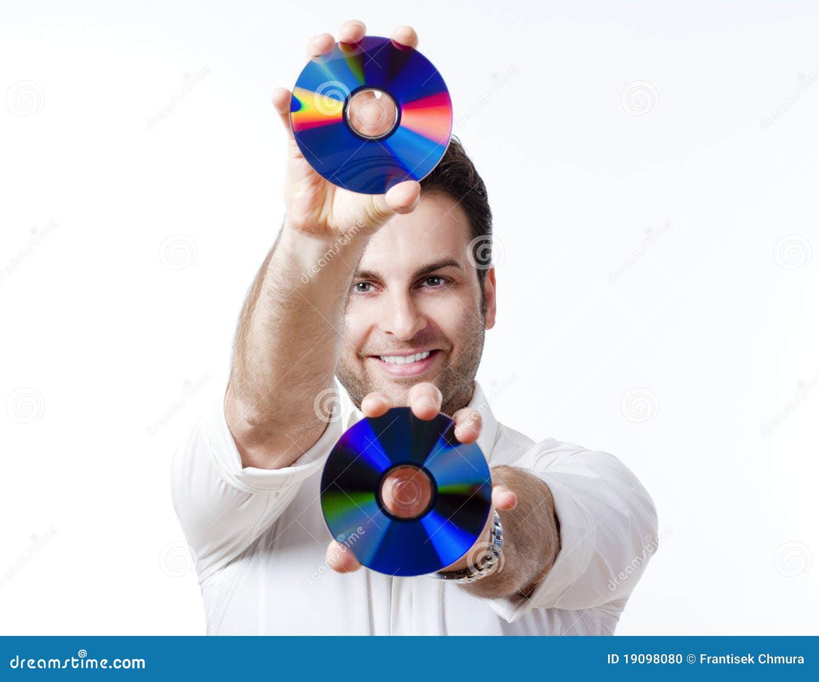 Man holding a cd stock photo. Image of male, software - 19098080