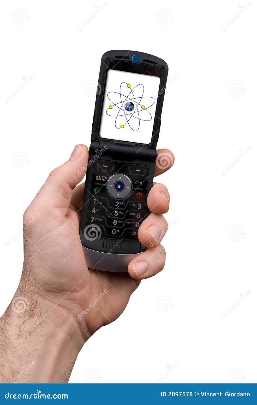 Man Holding Cell Phone with Nucleus Stock Photo - Image of bomb ...