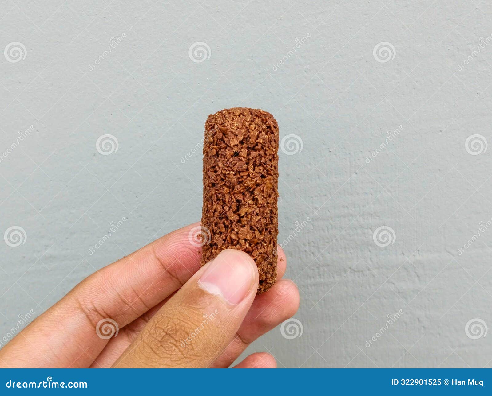 Man Holding Cereal Snack in His Hand. Stock Image - Image of closeup ...