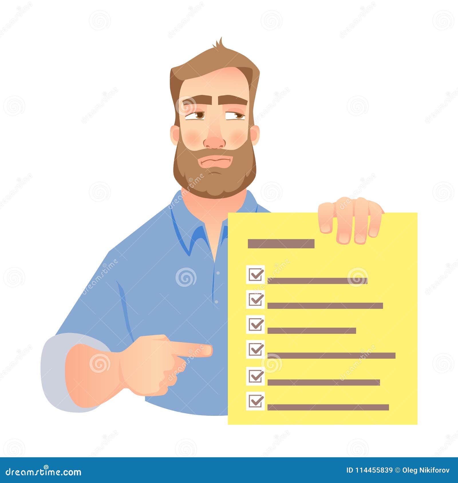 Man holding checklist stock vector. Illustration of quiz - 114455839 Man holding checklist stock vector. Illustration of quiz - 114455839