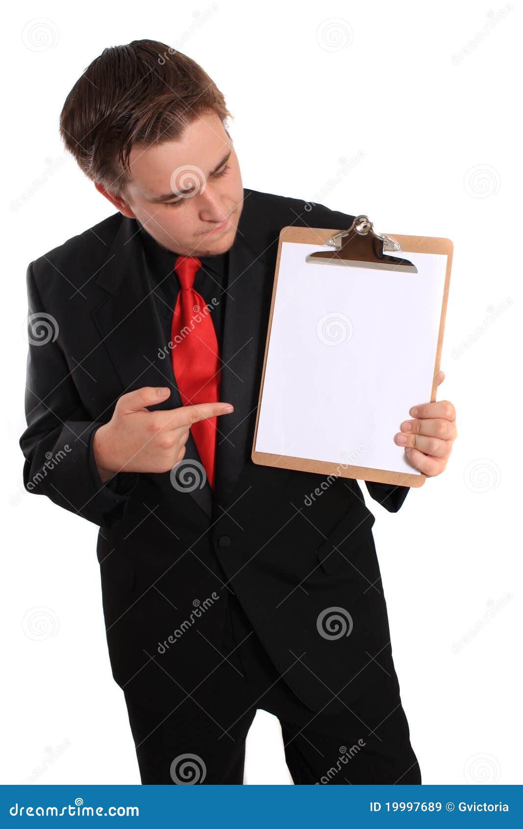 Man Holding Clipboard With Blank Page Stock Image - Image of hands ...