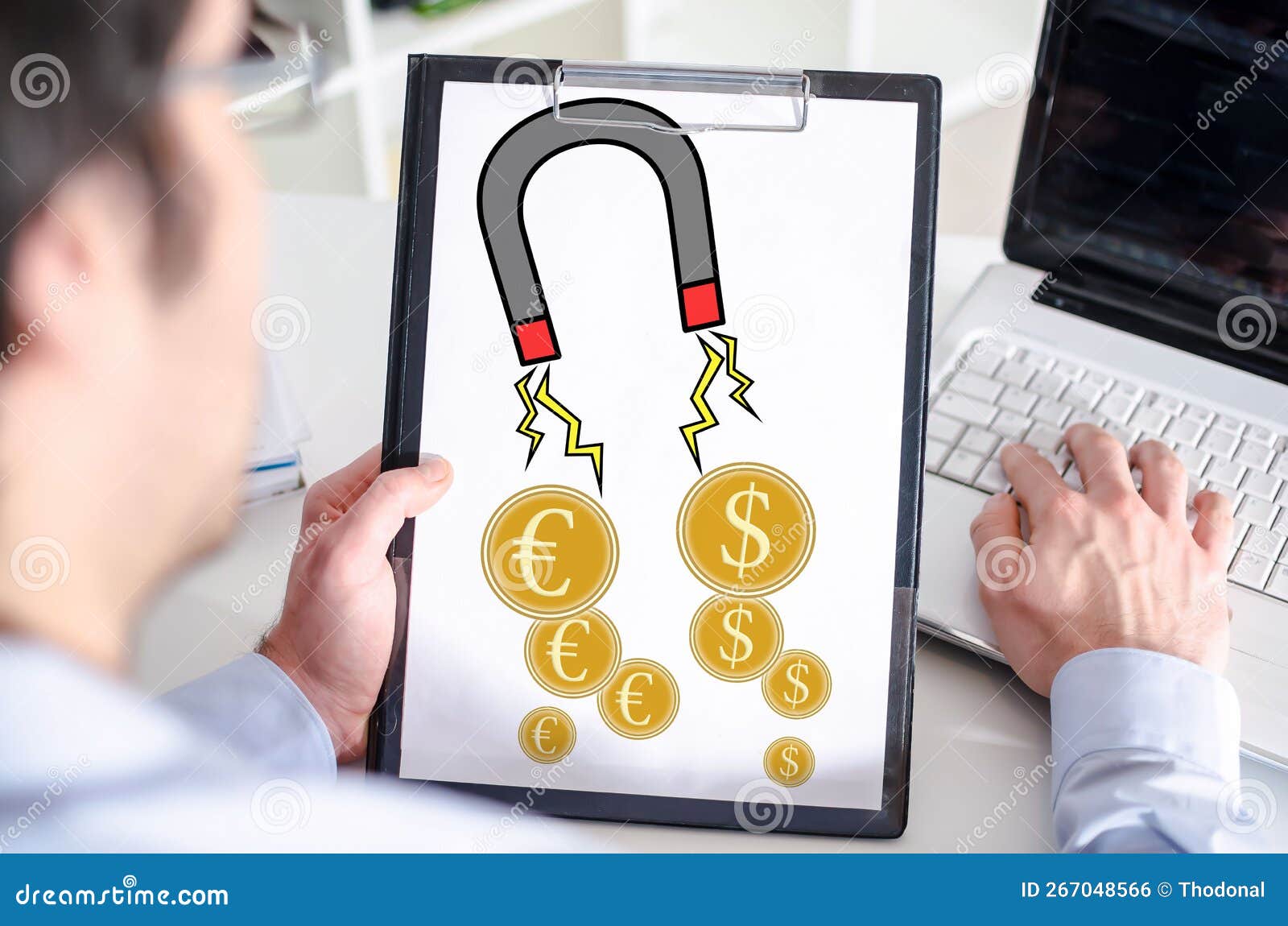 Money Attraction Concept on a Clipboard Stock Photo - Image of ...