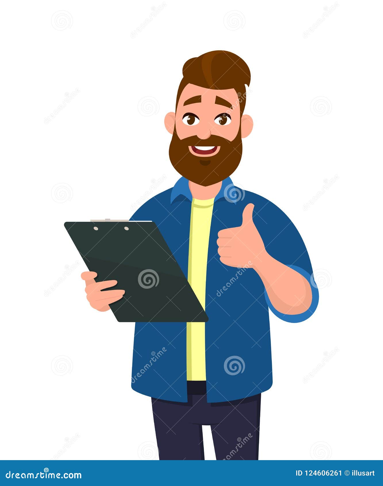 Man Holding a Clipboard and Showing Thumbs Up or Like Sign. Man Holding ... Man Holding a Clipboard and Showing Thumbs Up or Like Sign. Man Holding ...