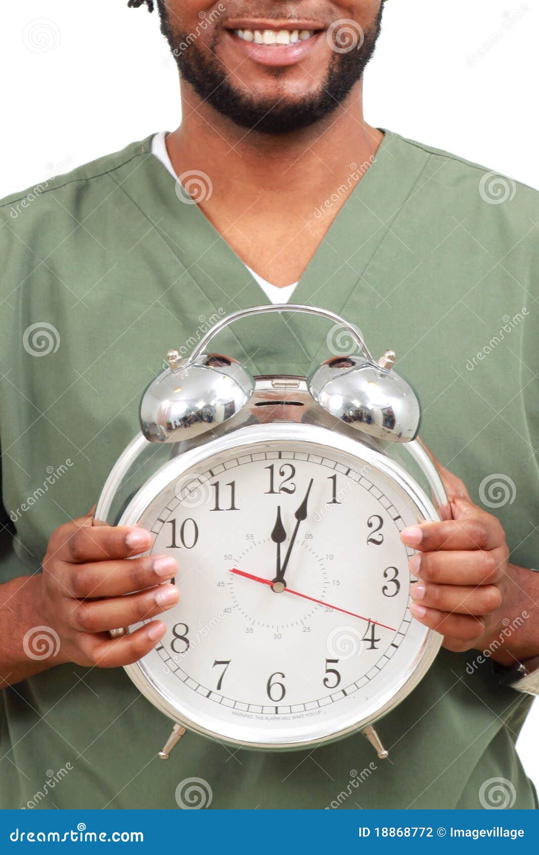 Man holding a clock stock photo. Image of african, holding - 18868772