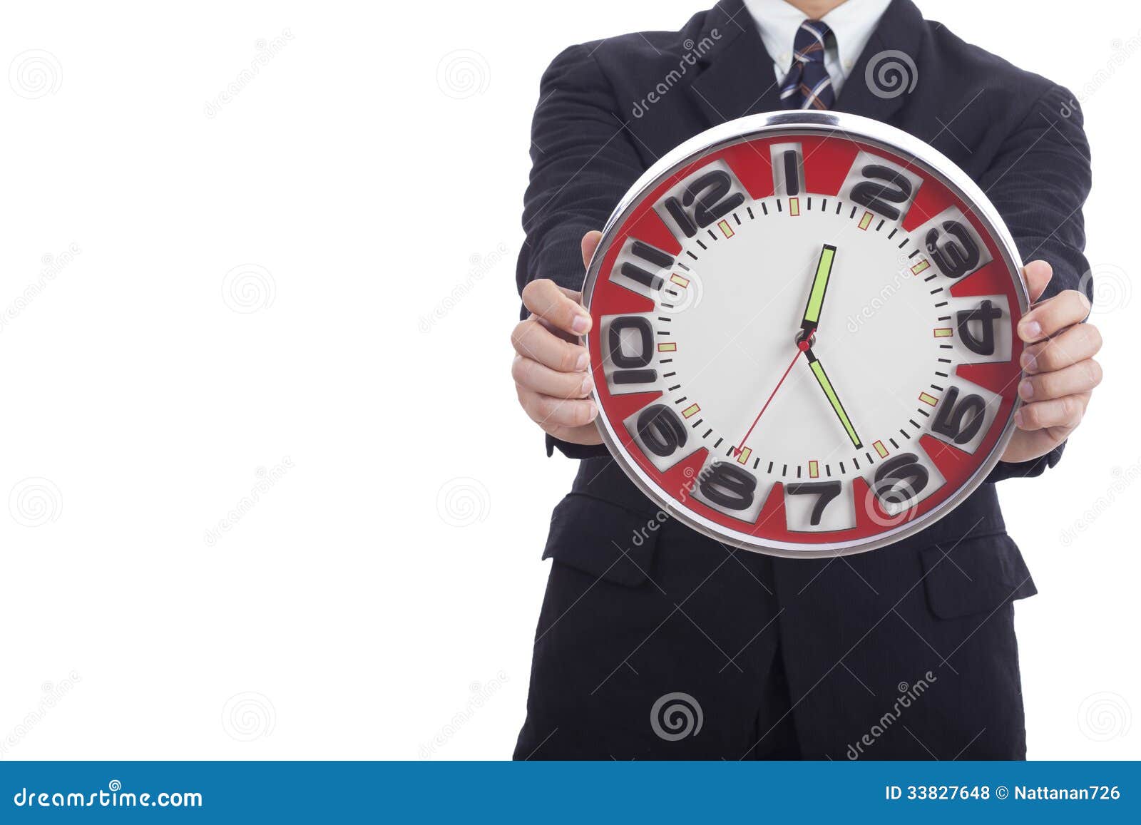 Man holding clock hands. stock photo. Image of person - 33827648