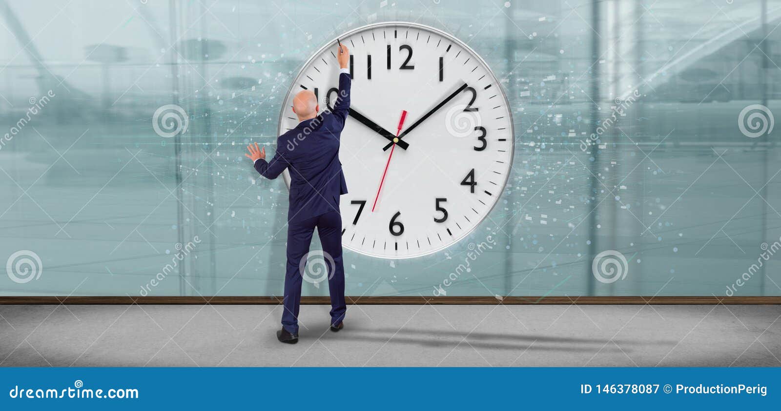 Man Holding a Clock Timer 3d Rendering Stock Image - Image of symbol ...