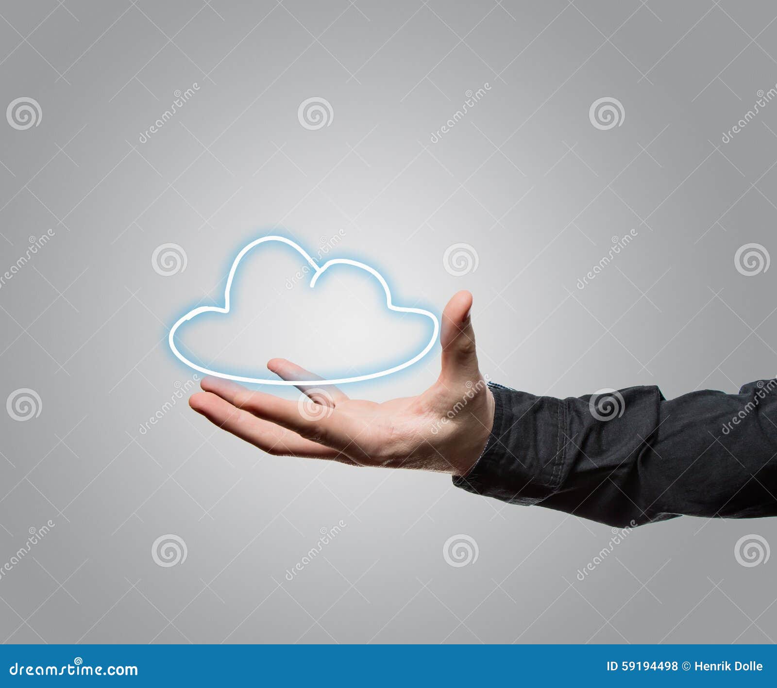 Man holding a cloud symbol stock photo. Image of connection - 59194498
