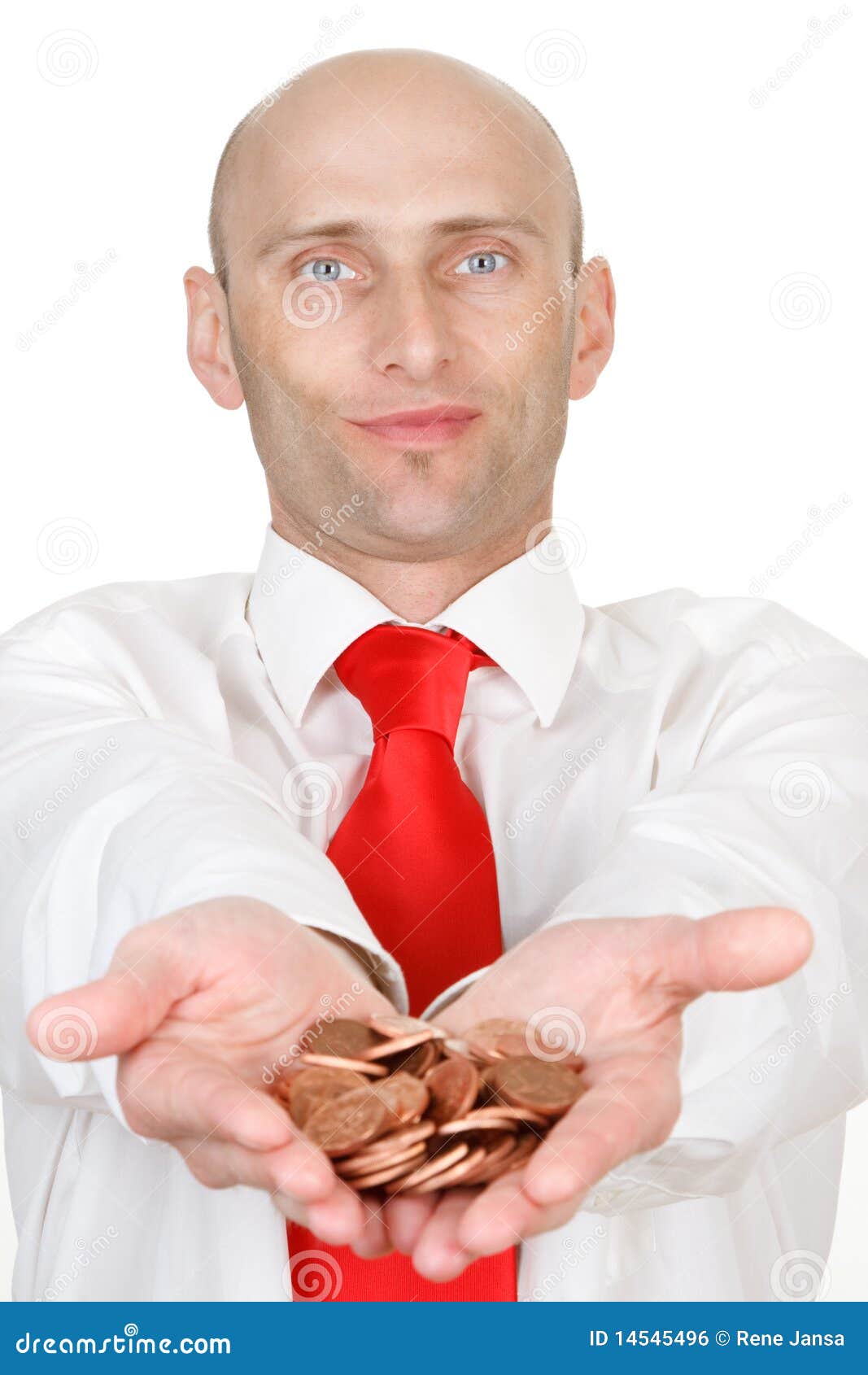 Man holding coins stock photo. Image of finance, coin - 14545496