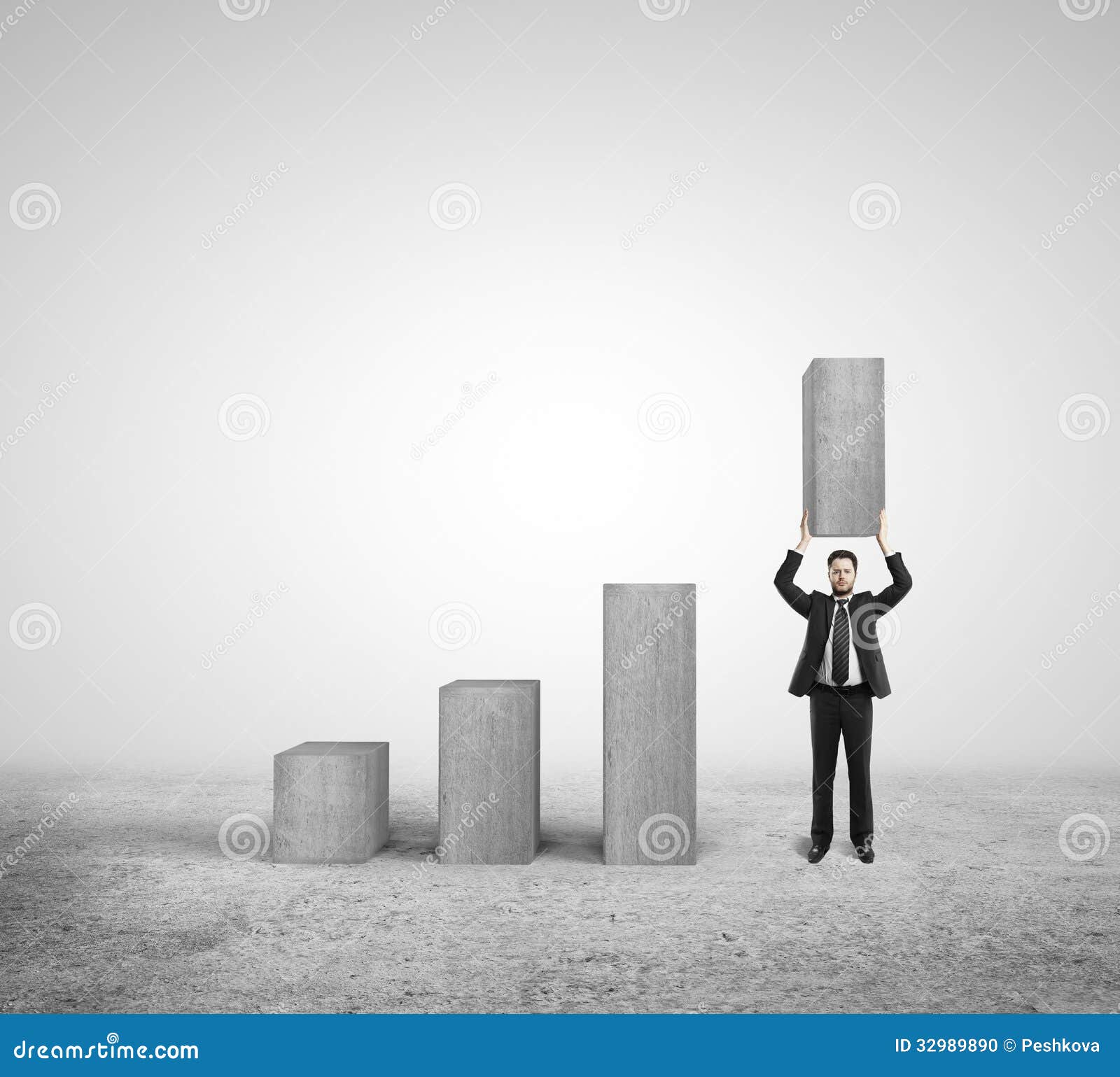 Man holding column stock photo. Image of idea, profit - 32989890