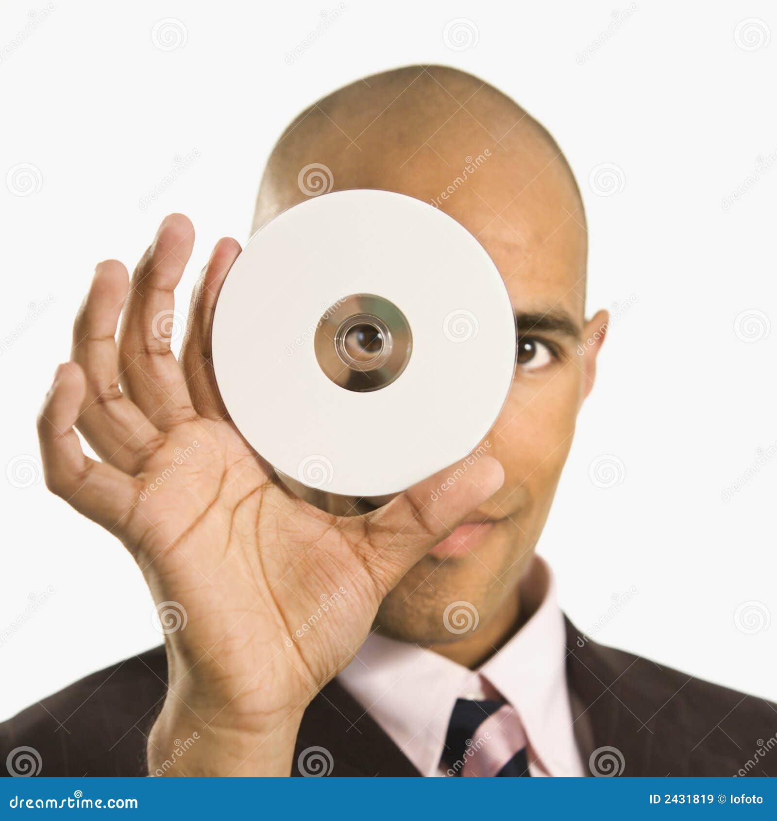 Man holding compact disc. stock image. Image of frame - 2431819