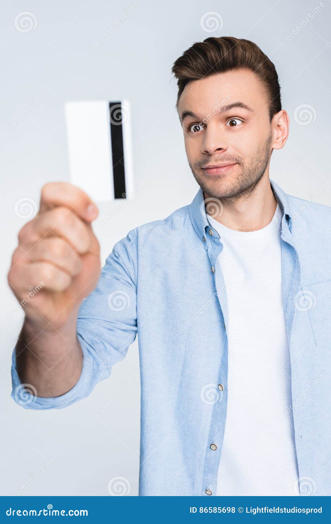 Man holding credit card stock photo. Image of holding - 86585698