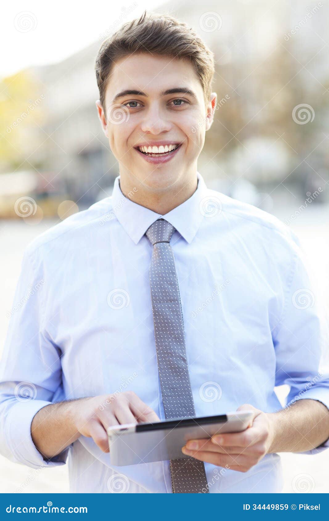 Man holding digital tablet stock image. Image of smiling - 34449859