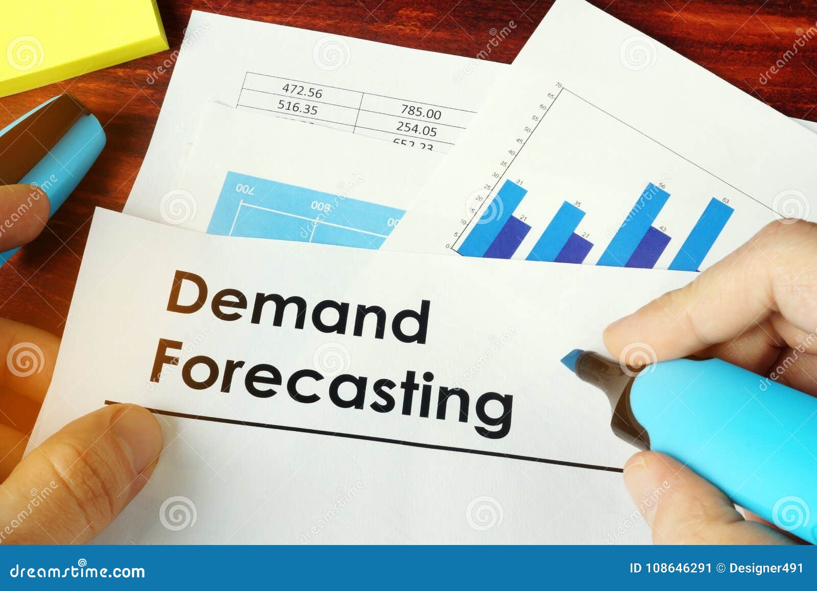 Man Holding Documents with Demand Forecasting. Stock Image - Image of ...