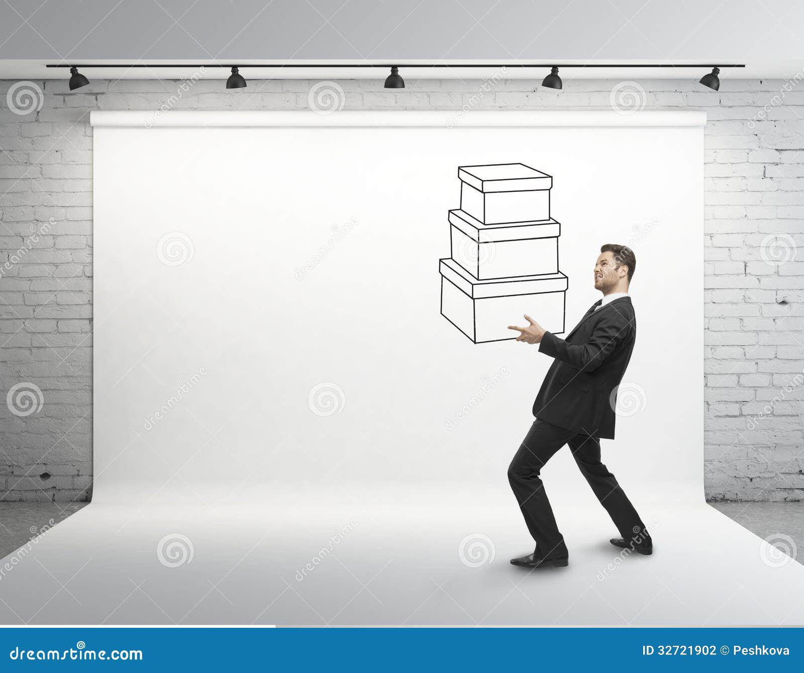 Man holding drawing box stock photo. Image of teaching - 32721902