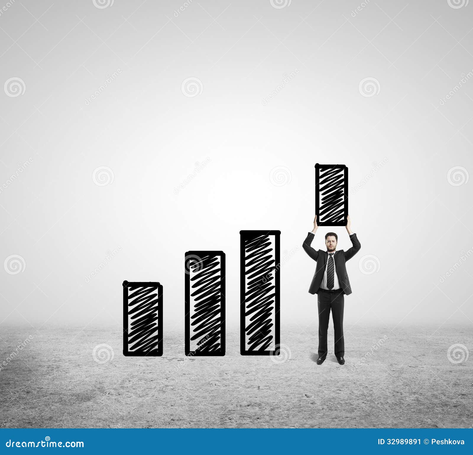 Man holding drawing column stock image. Image of finance - 32989891