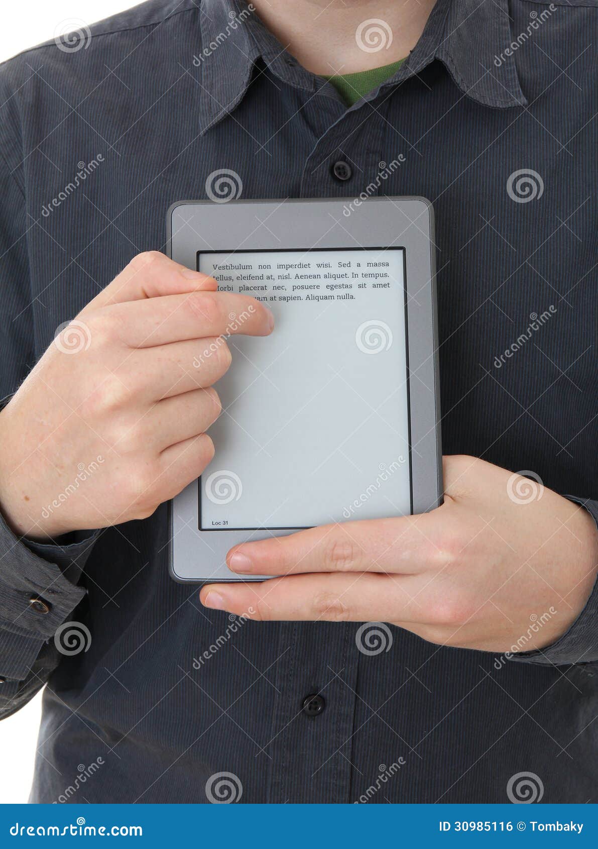Man Holding E-book Reader in Hands Stock Photo - Image of information ...