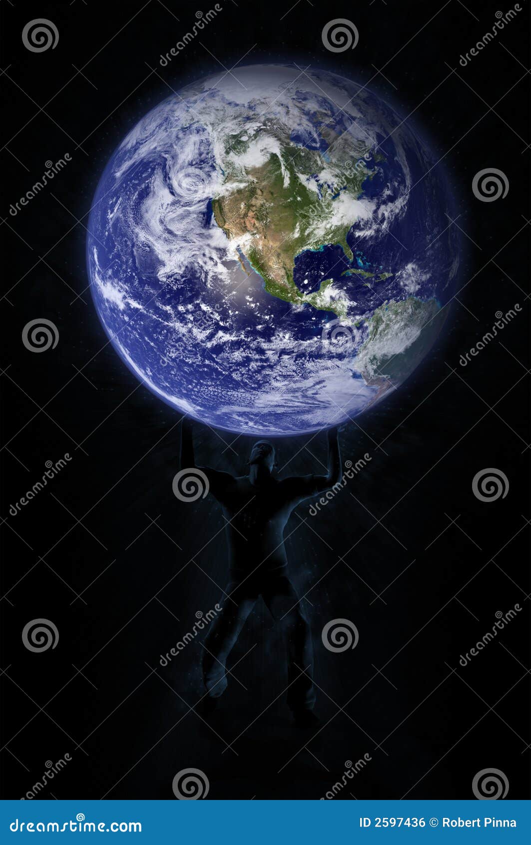 Man holding earth stock illustration. Illustration of carrying - 2597436