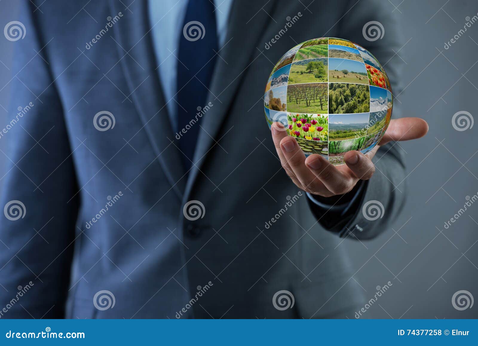 The Man Holding Earth with Nature Photos Stock Photo - Image of field ...