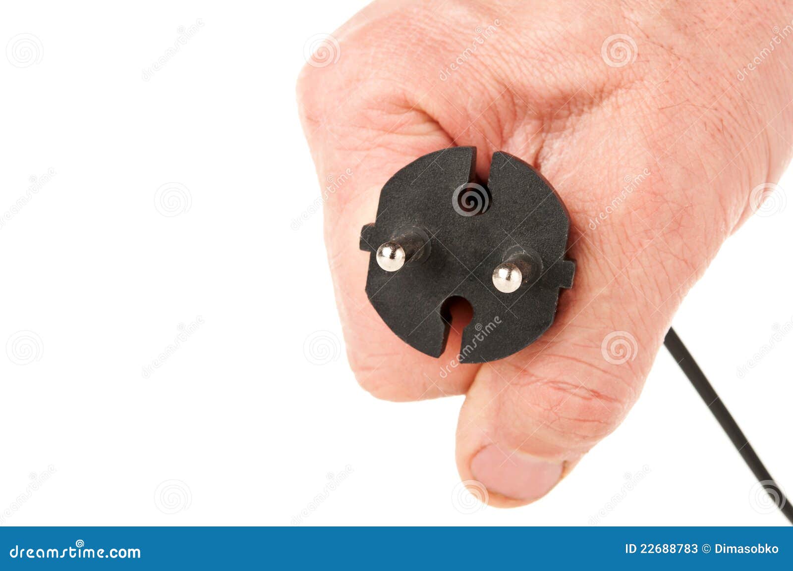 Man Holding an Electric Plug Stock Image - Image of plug, background ...