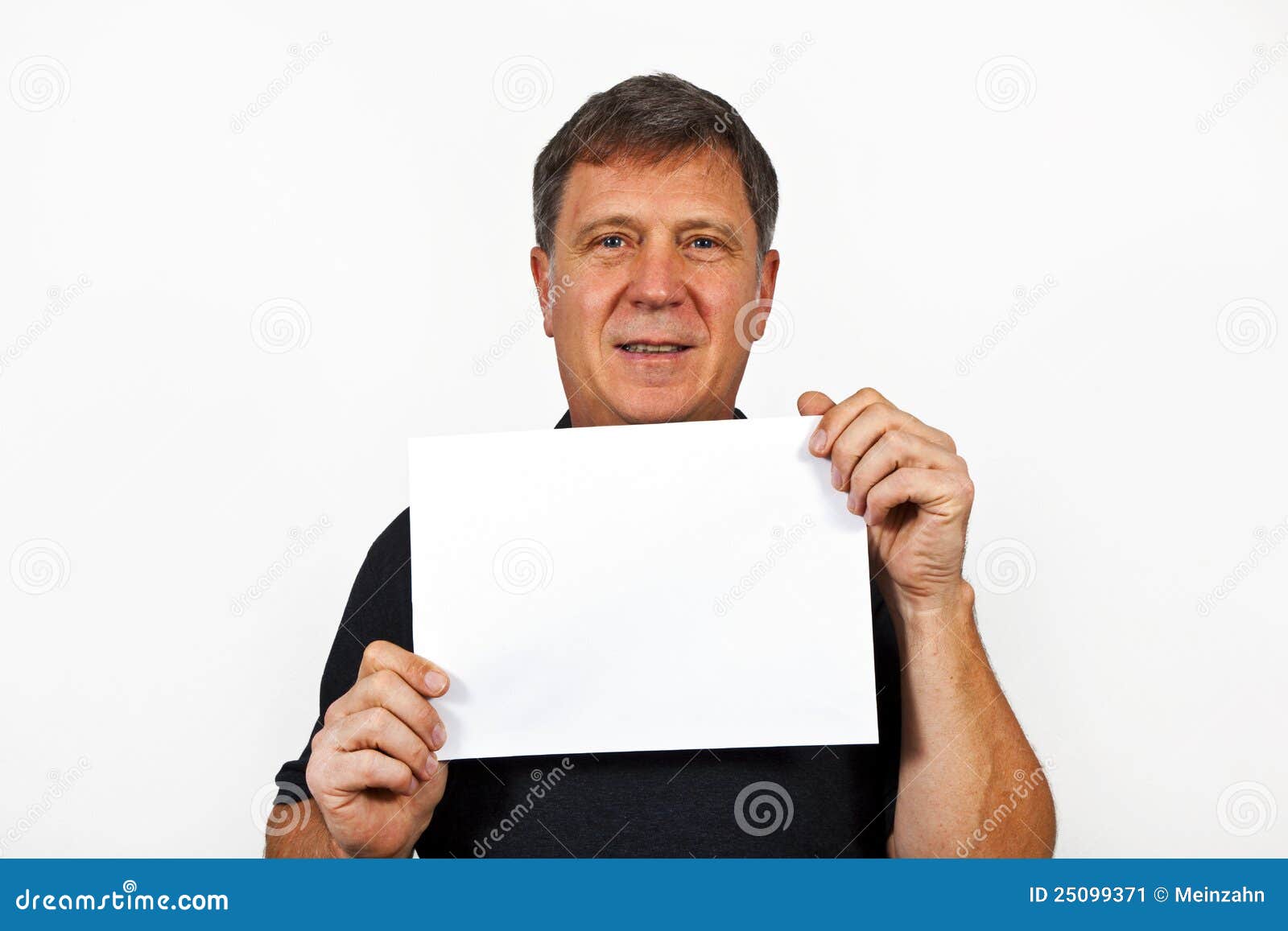 Man Holding an Empty Poster in His Hand Stock Image - Image of card ...