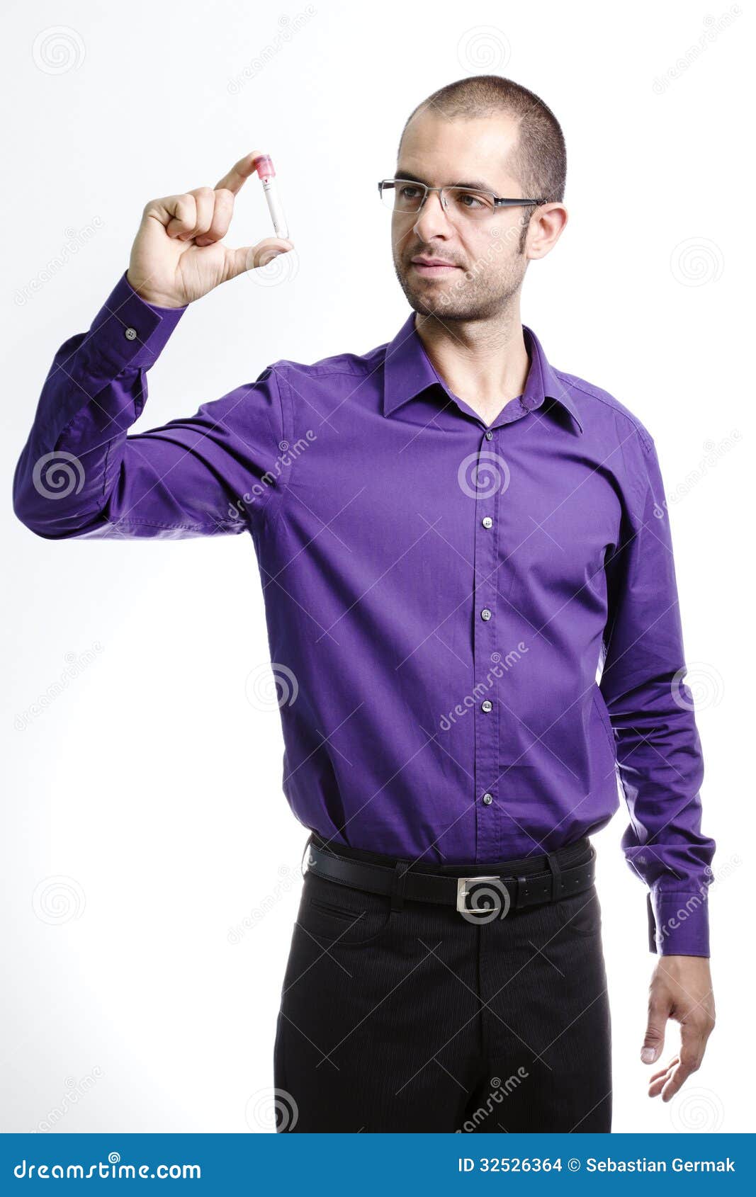 Man Holding Empty Test Tube Stock Photo - Image of chemistry, doctor ...