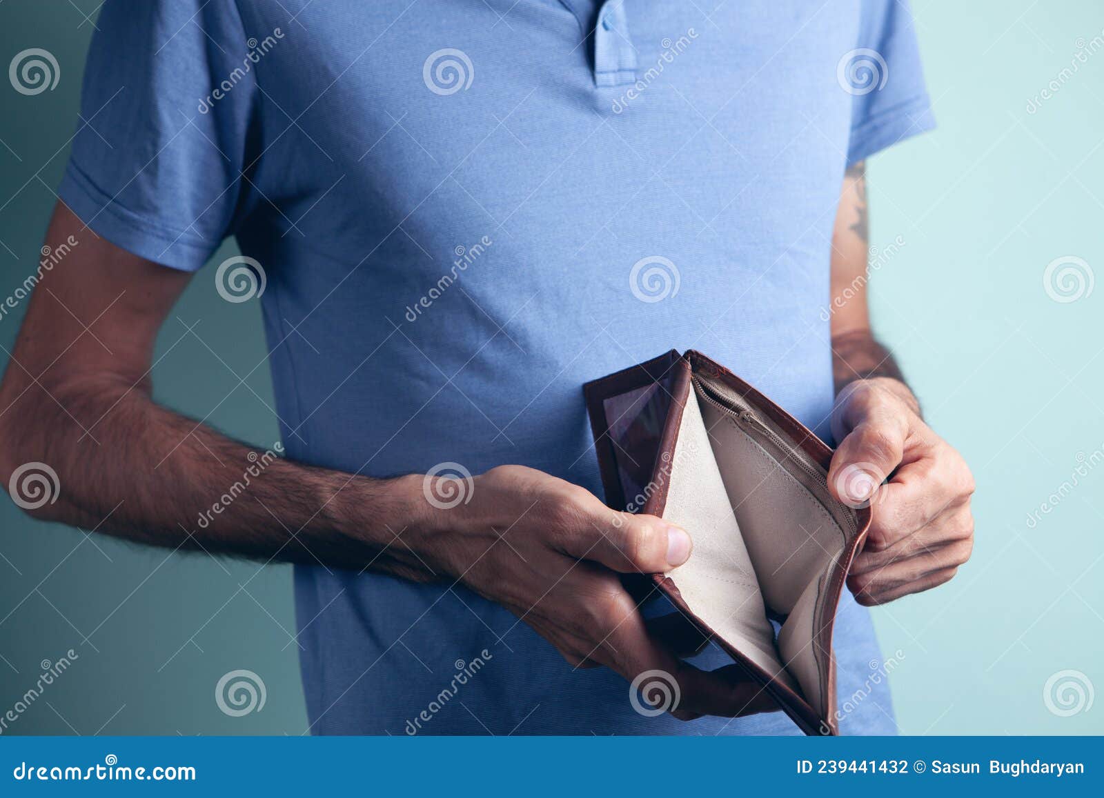 A Man Holding an Empty Wallet Stock Photo - Image of crisis, poor ...