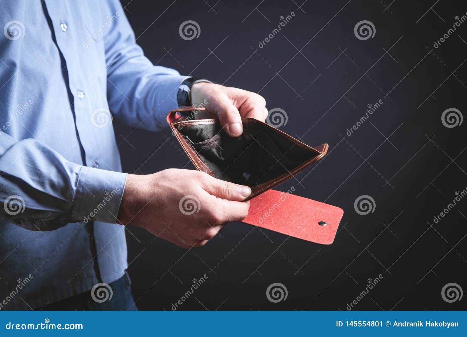 Man Holding Empty Wallet. Crisis Stock Image - Image of empty, adult ...