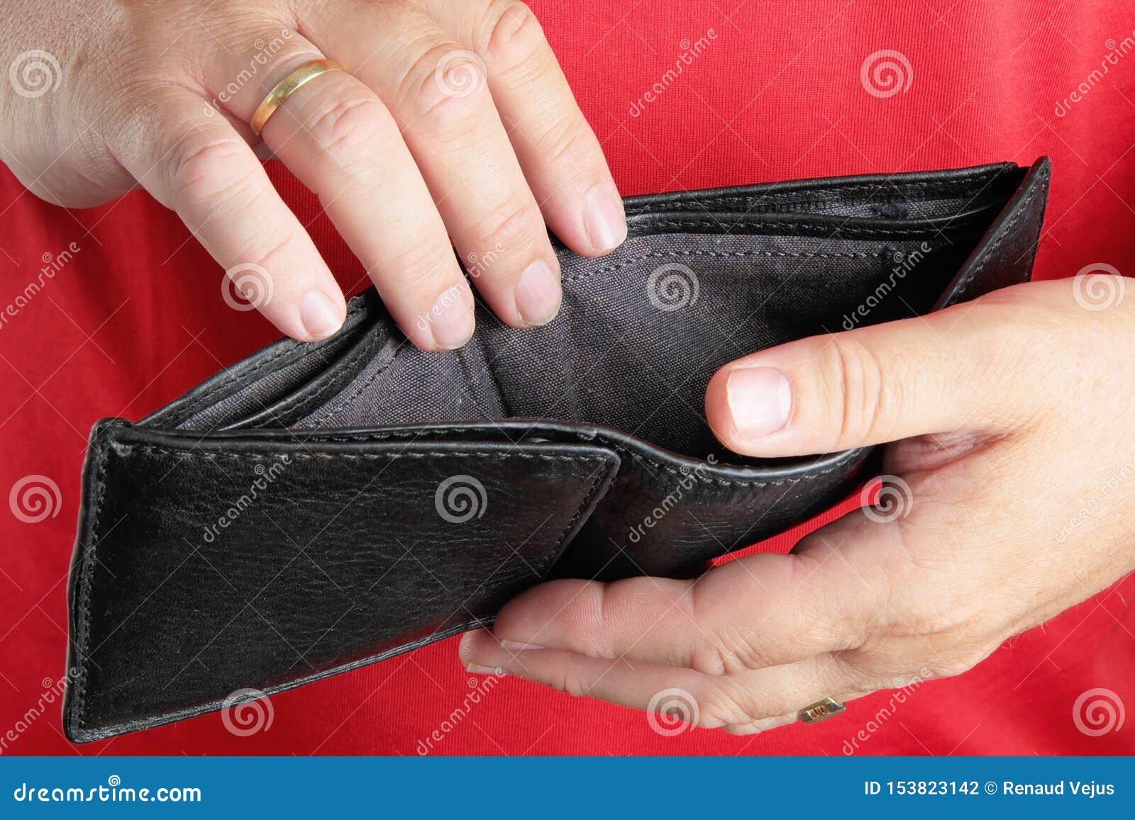 Man Holding Empty Wallet. Deception, Poverty, Debts Stock Photo - Image ...