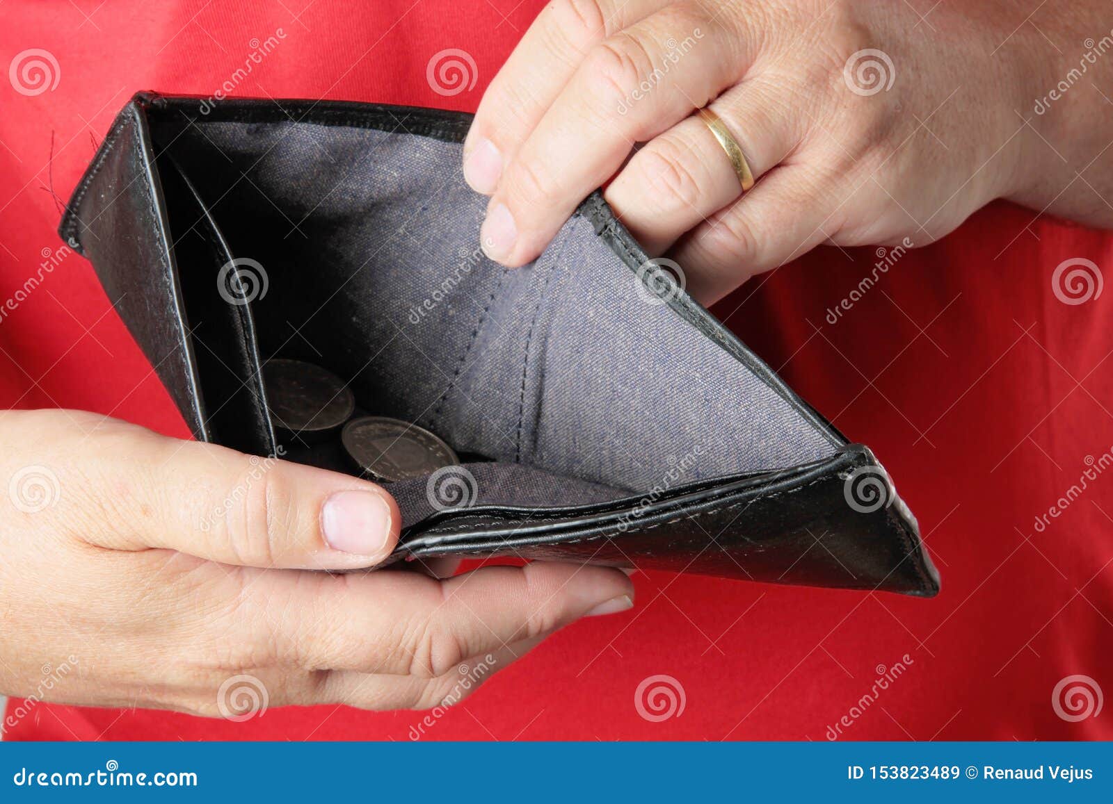 Man Holding Empty Wallet. Deception, Poverty, Debts Stock Image - Image ...