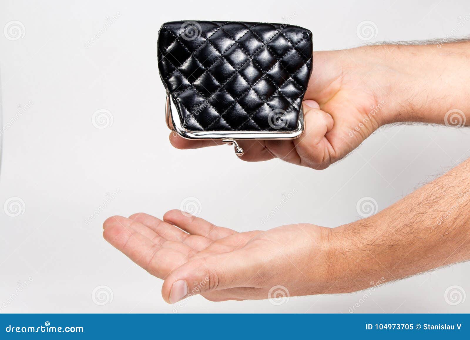 Man Holding an Empty Wallet Over an Empty Hand . the Concept of Stock ...
