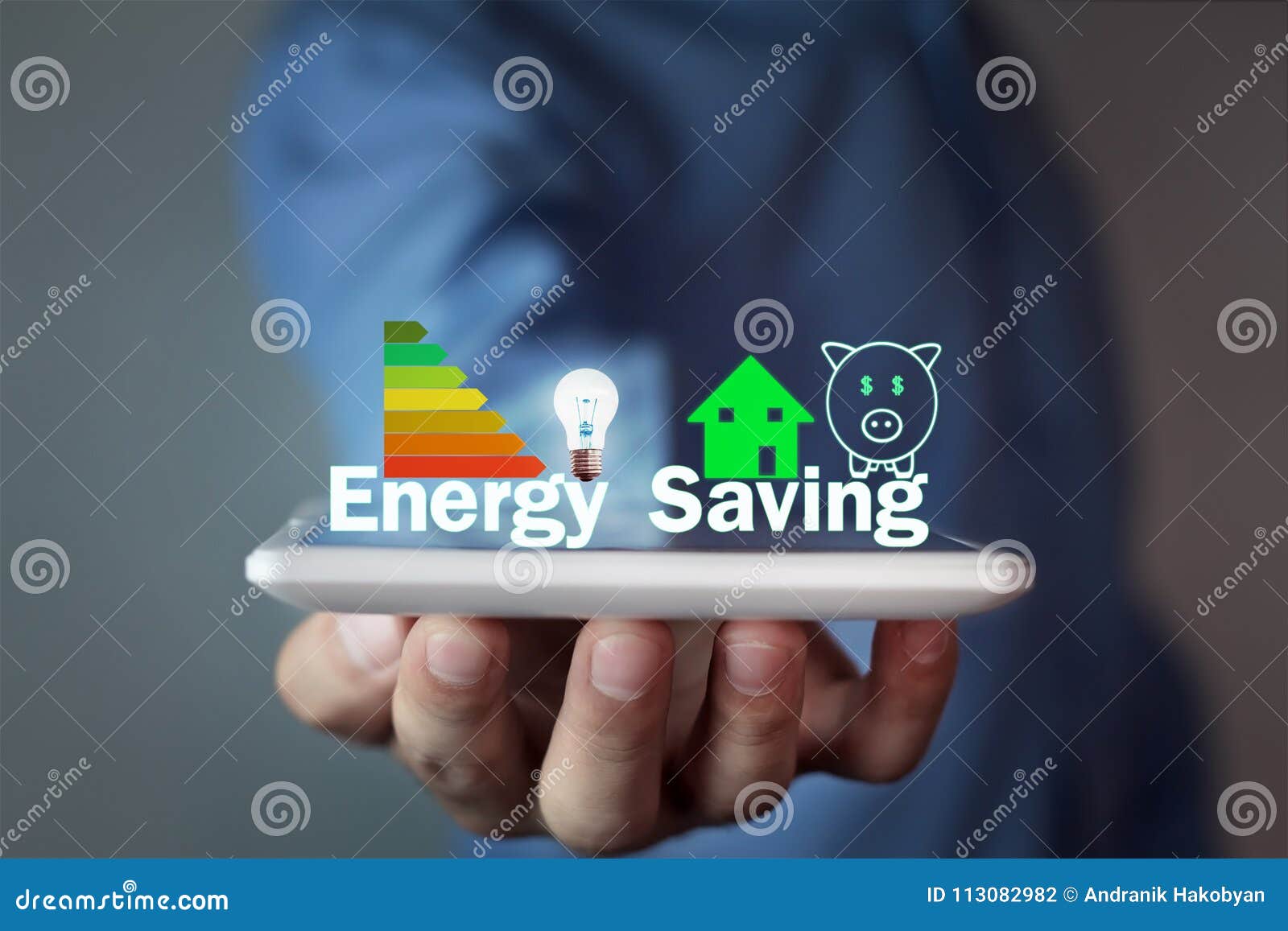 Energy Saving Light Bulb On White Background Square Composition Yellow ...