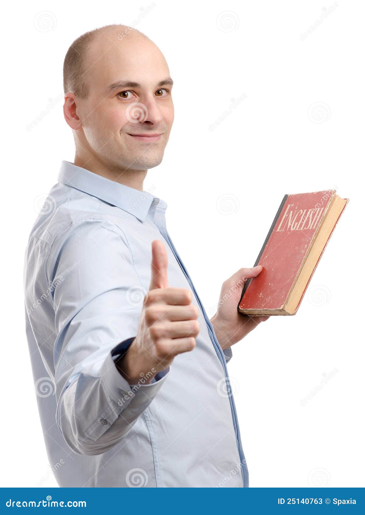Man Holding an English Book Stock Image - Image of people, look: 25140763