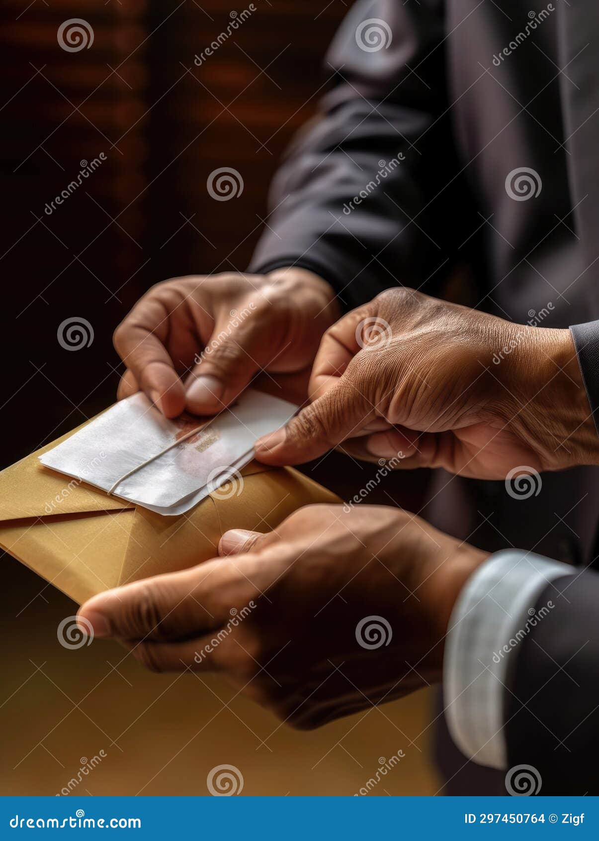 Man is Holding an Envelope with His Hand. the Envelope Contains Some ...