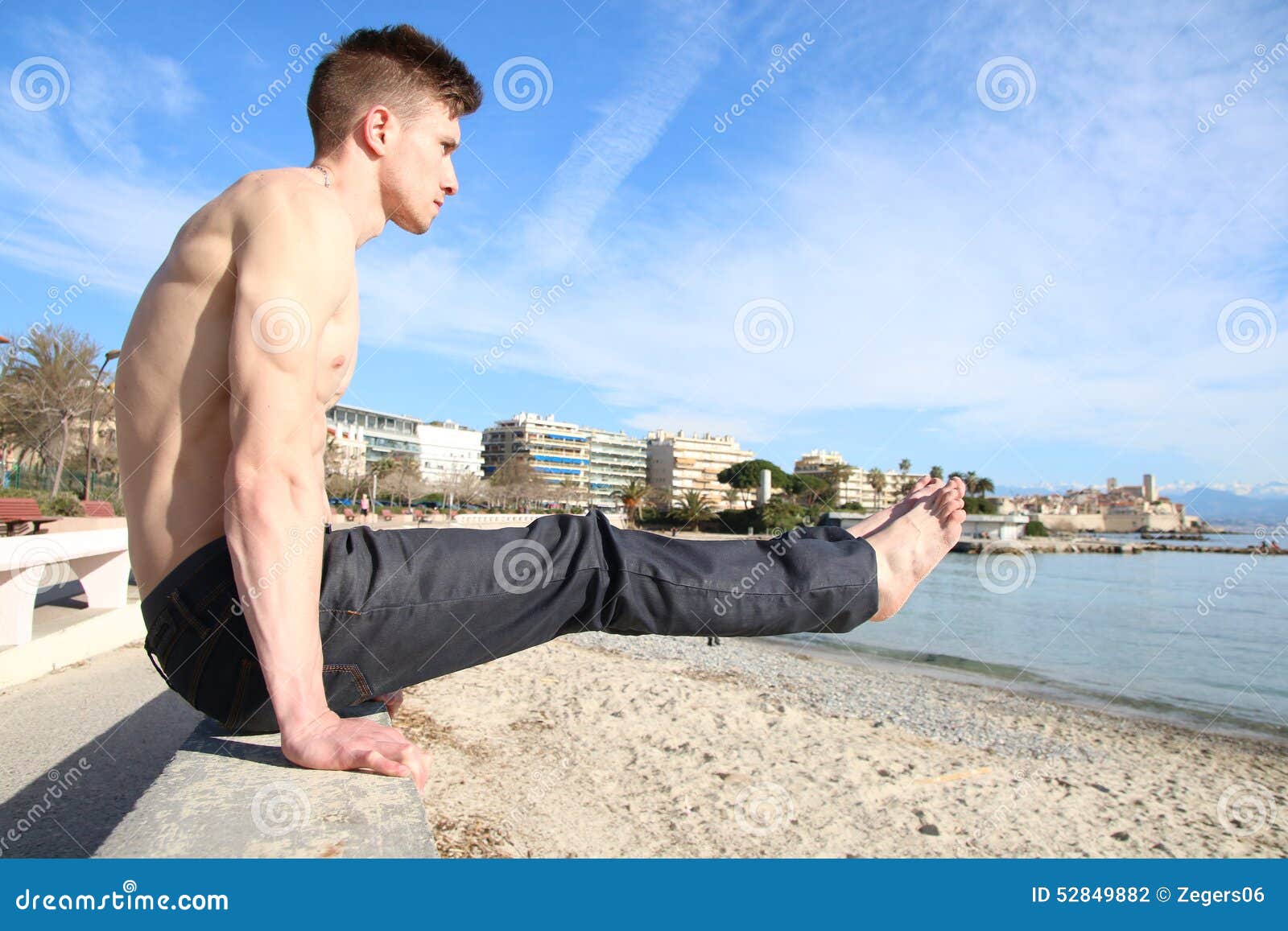 Man Holding in Equilibrium on a Wall Stock Photo - Image of people ...
