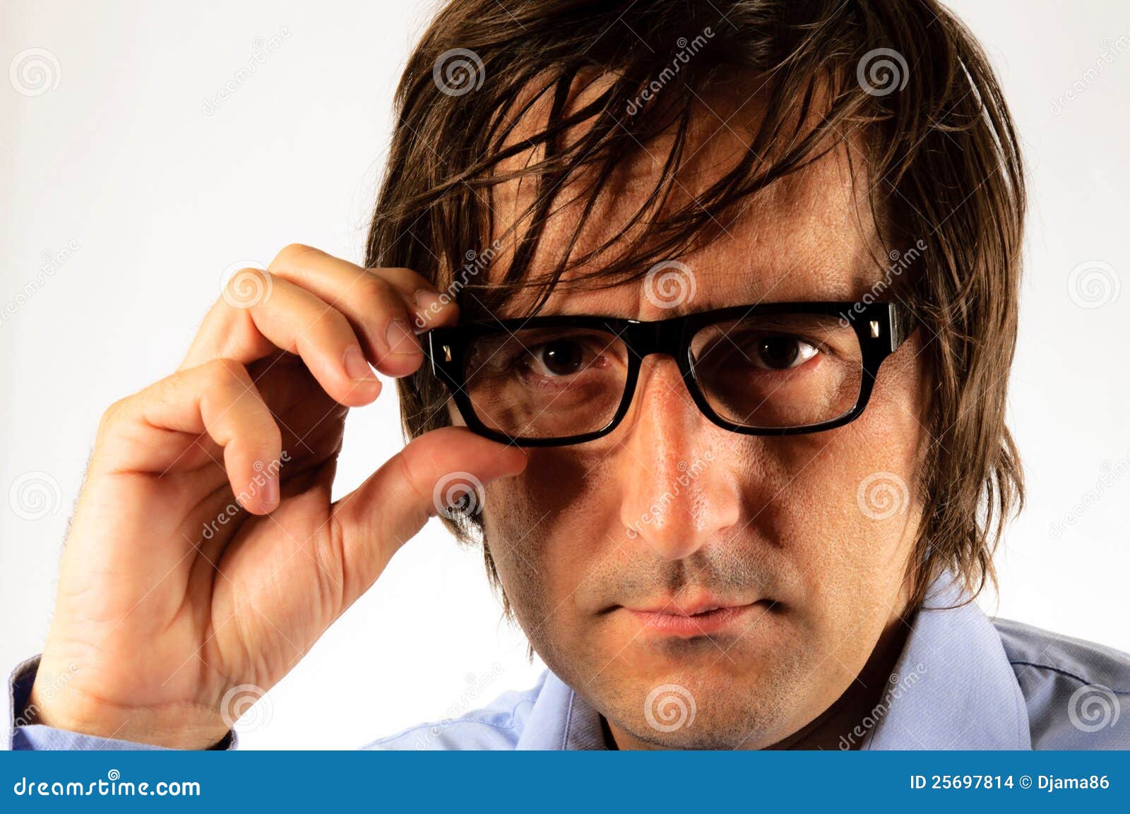 Man holding eyeglass stock photo. Image of male, entrepreneur - 25697814