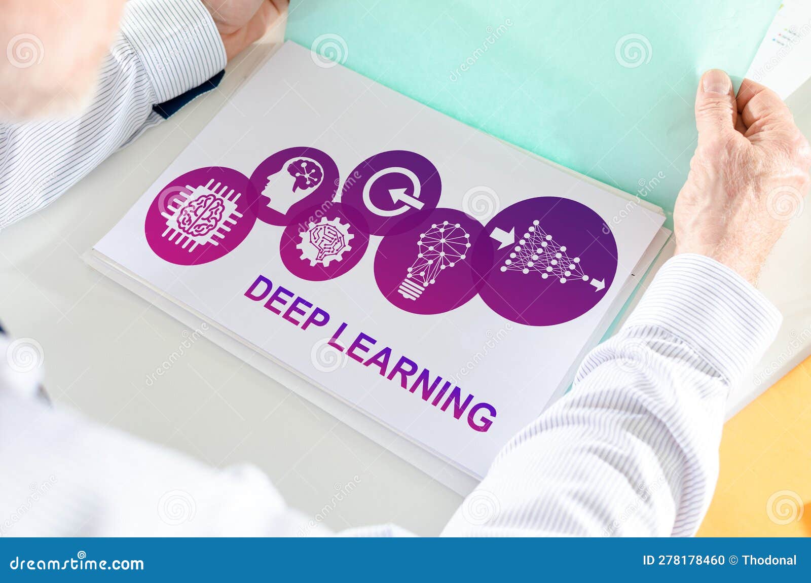 Deep Learning Concept on a Paper Stock Photo - Image of processor ...