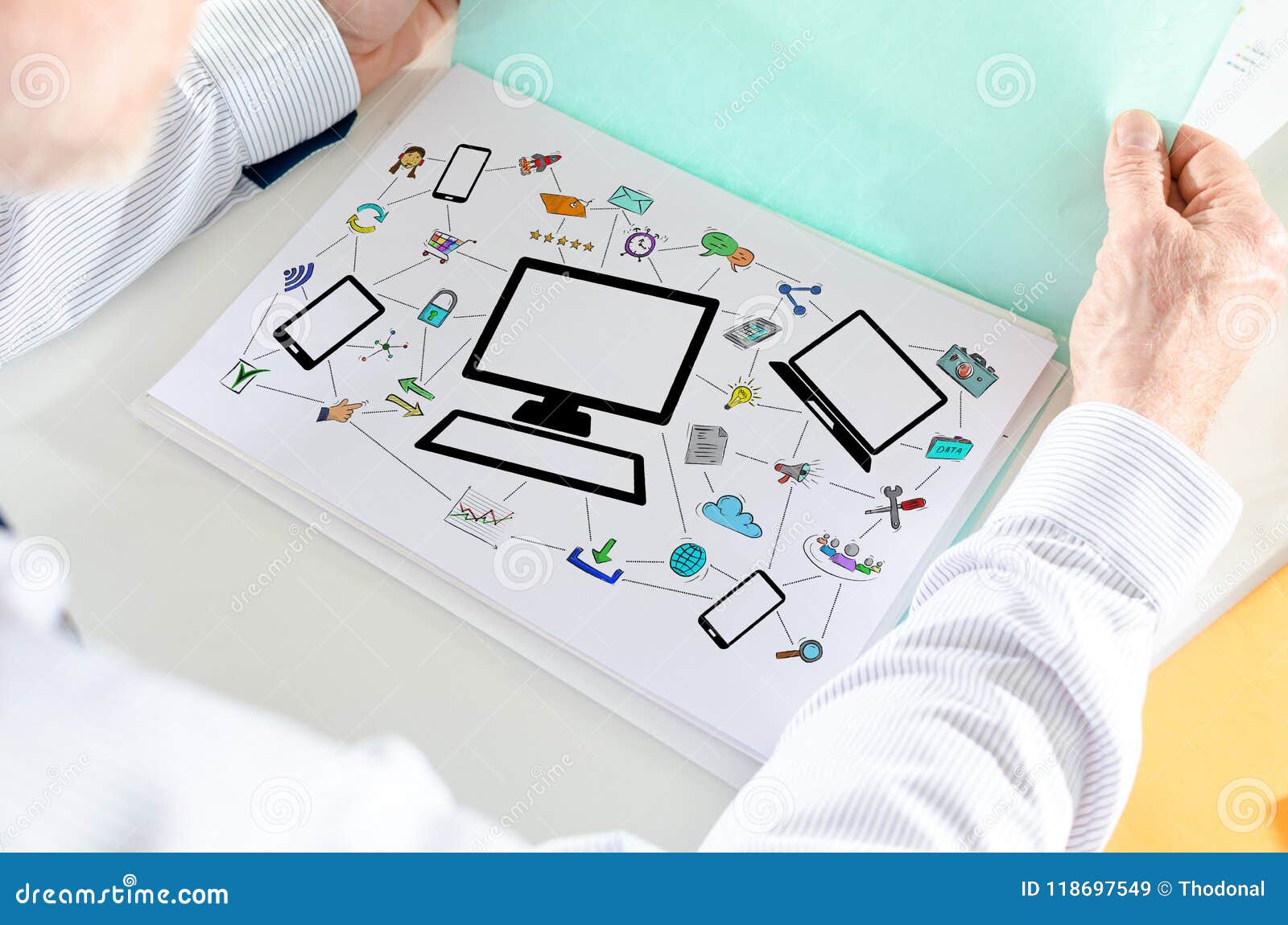 Network Communication Concept on a Paper Stock Image - Image of global ...